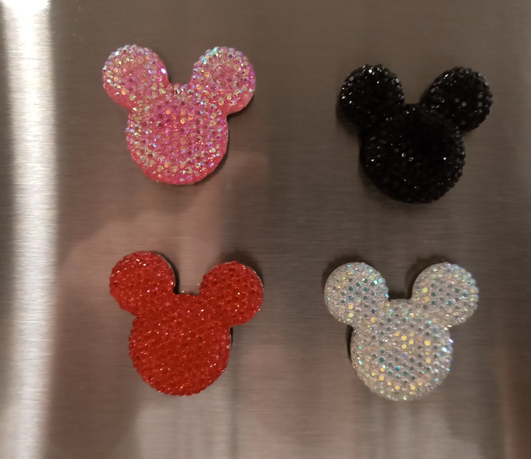 Set of 4 Small Mickey Mouse Head or Minnie Mouse Head Rhinestone ...