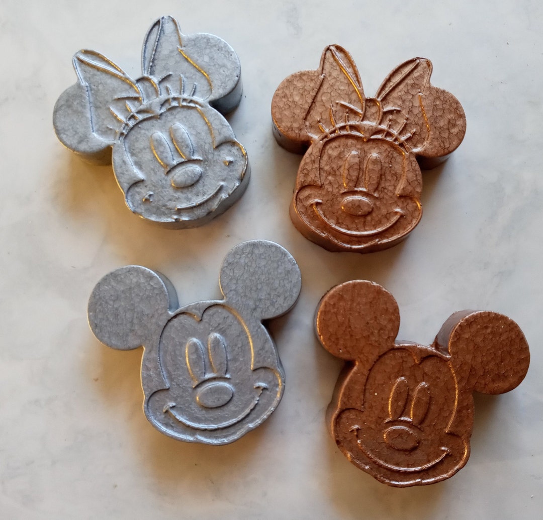 Pair of Mickey & Minnie Mouse Head Hammered Copper/hammered Pewter ...