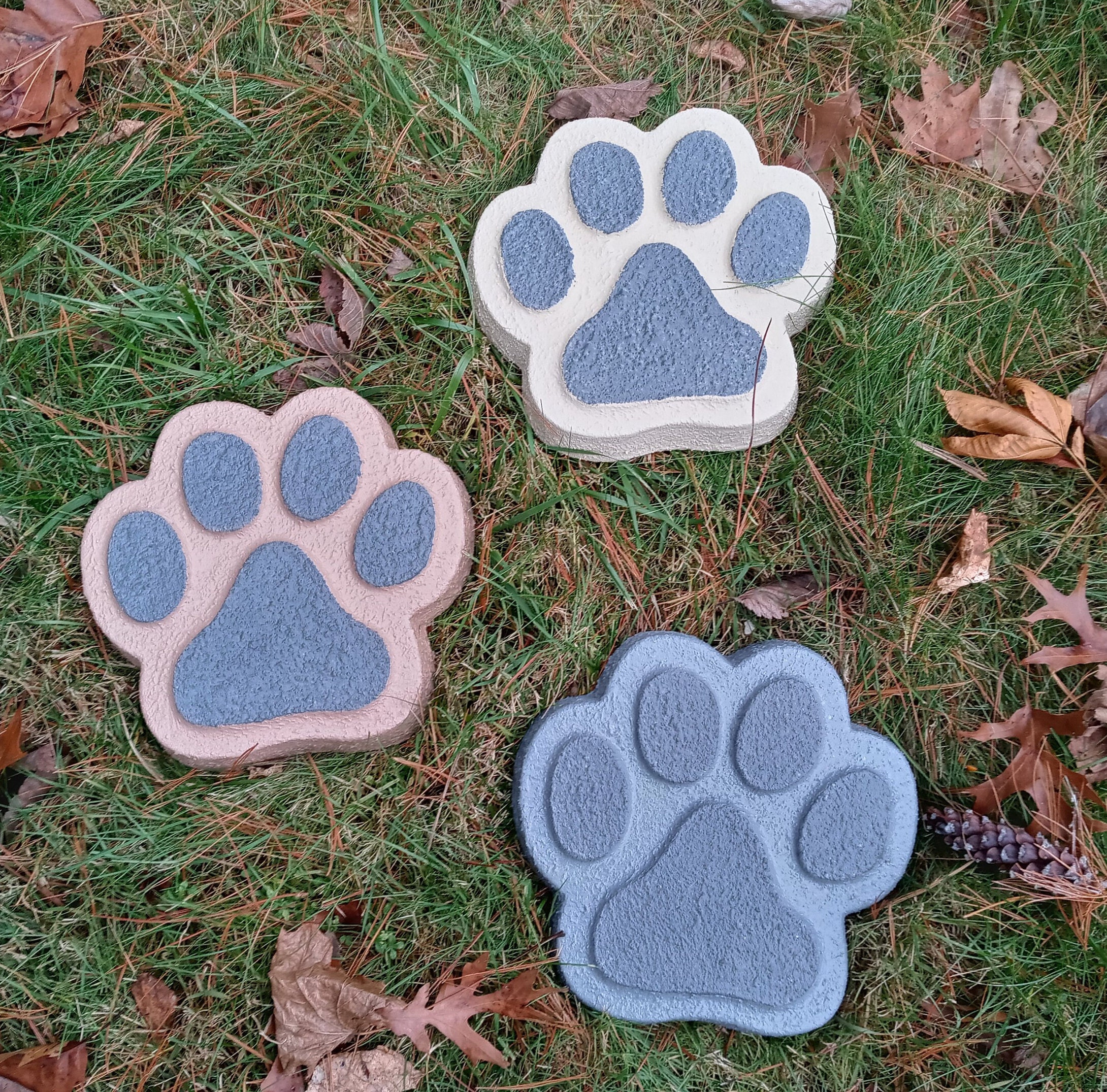 Large Paw Print Garden Stepping Stones Decorative Stones Cast - Etsy