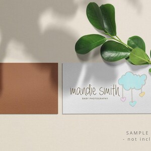 Watercolor Baby Logo Design, Children Boutique Branding, Cloud and ...