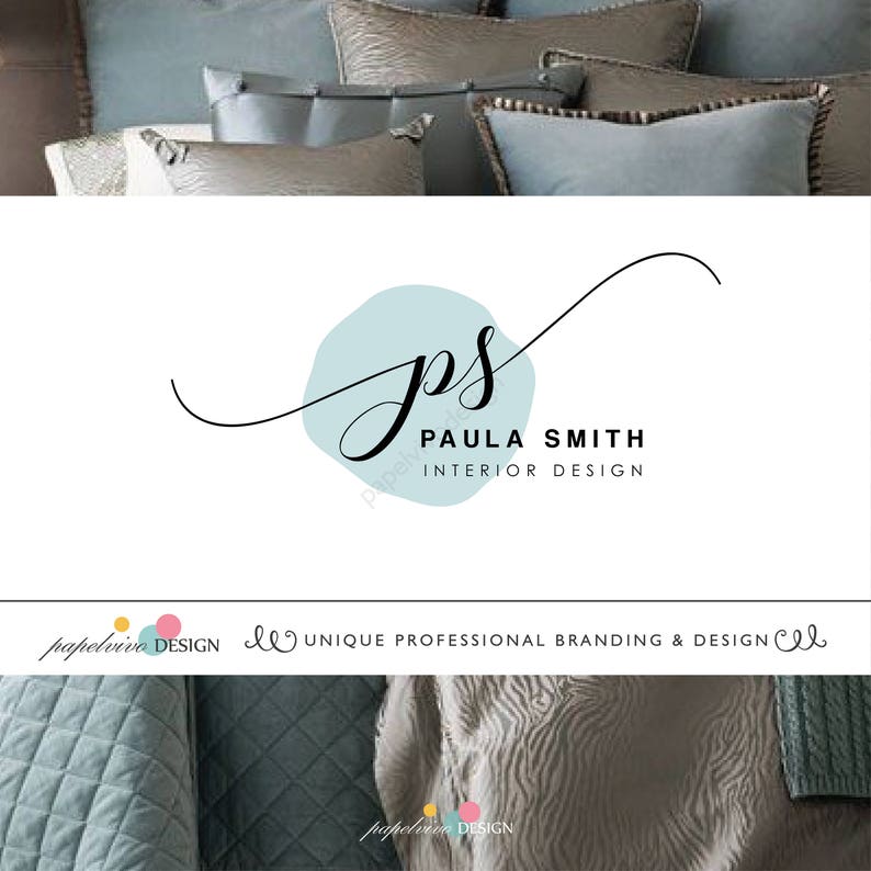 Initials logo design Handwritten logo-Premade logo | Etsy