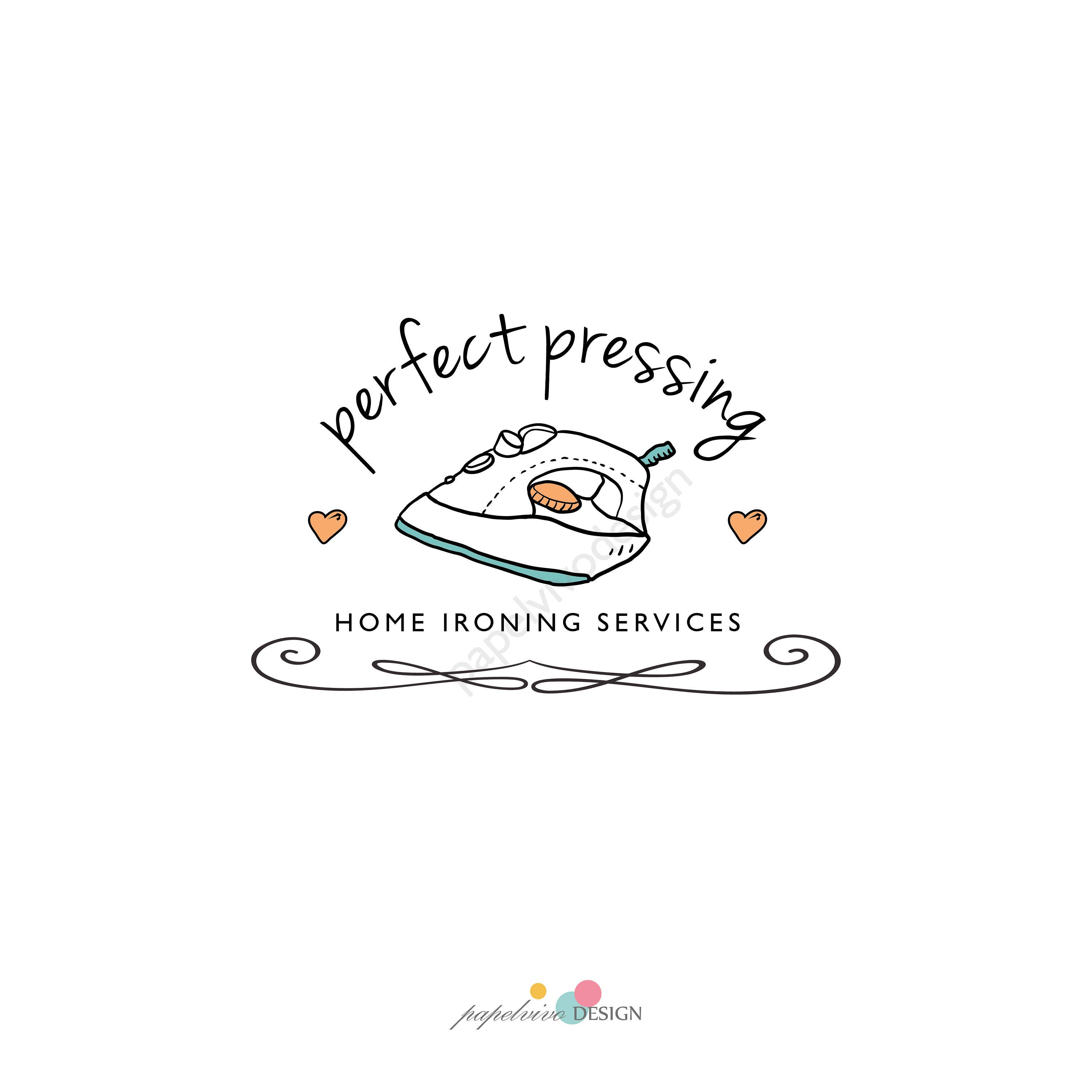 Cleaning Logo Design, Ironing Services Logo, Housekeeping Premade Logo ...