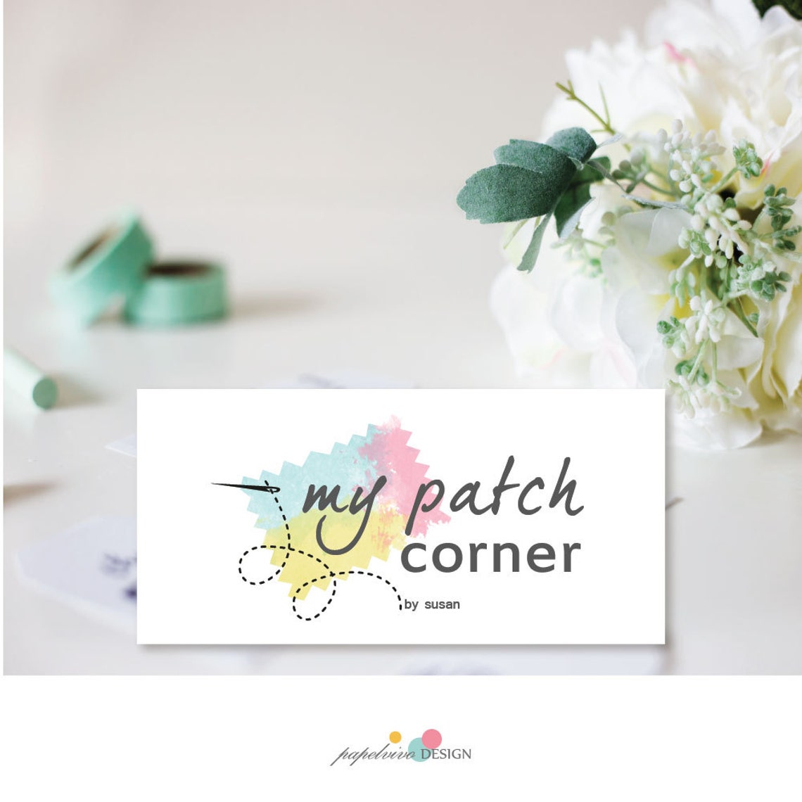 Custom Logo Design / Watercolor Logo / Sewing Logo / Patchwork - Etsy