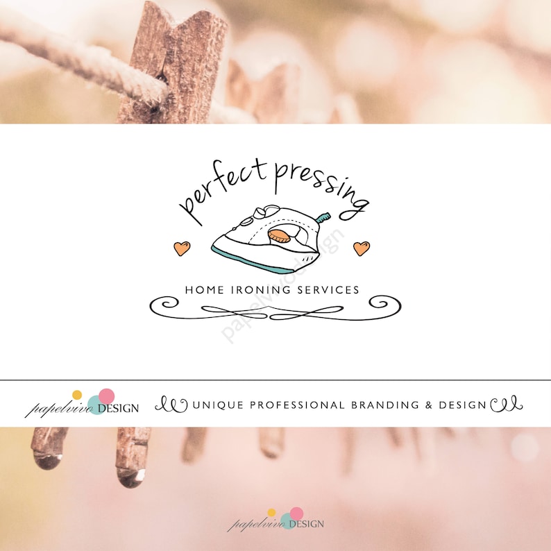 Cleaning Logo Design Ironing Services Logo Housekeeping - Etsy UK