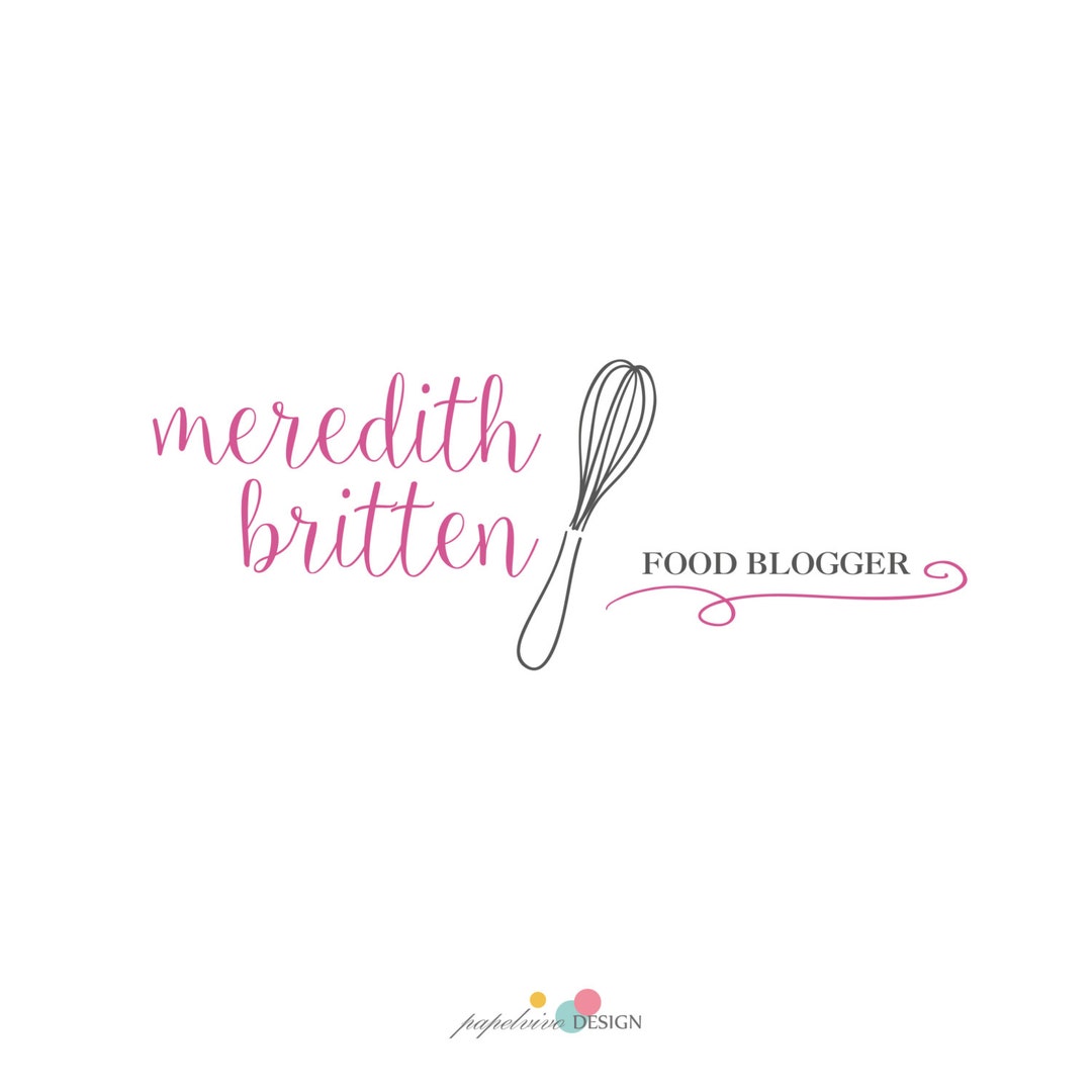 Food Premade Logo Design, Food Blogger Logo, Cooking Logo, Hand Drawn ...
