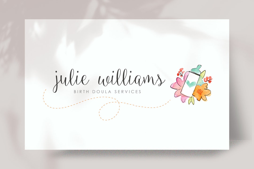 Doula Logo Design, Childcare Premade Logo, Midwife Logo, Floral Baby ...