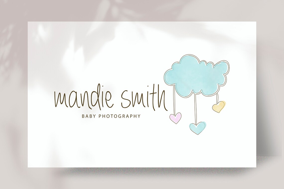 Watercolor Baby Logo Design Children Boutique Branding Cloud - Etsy