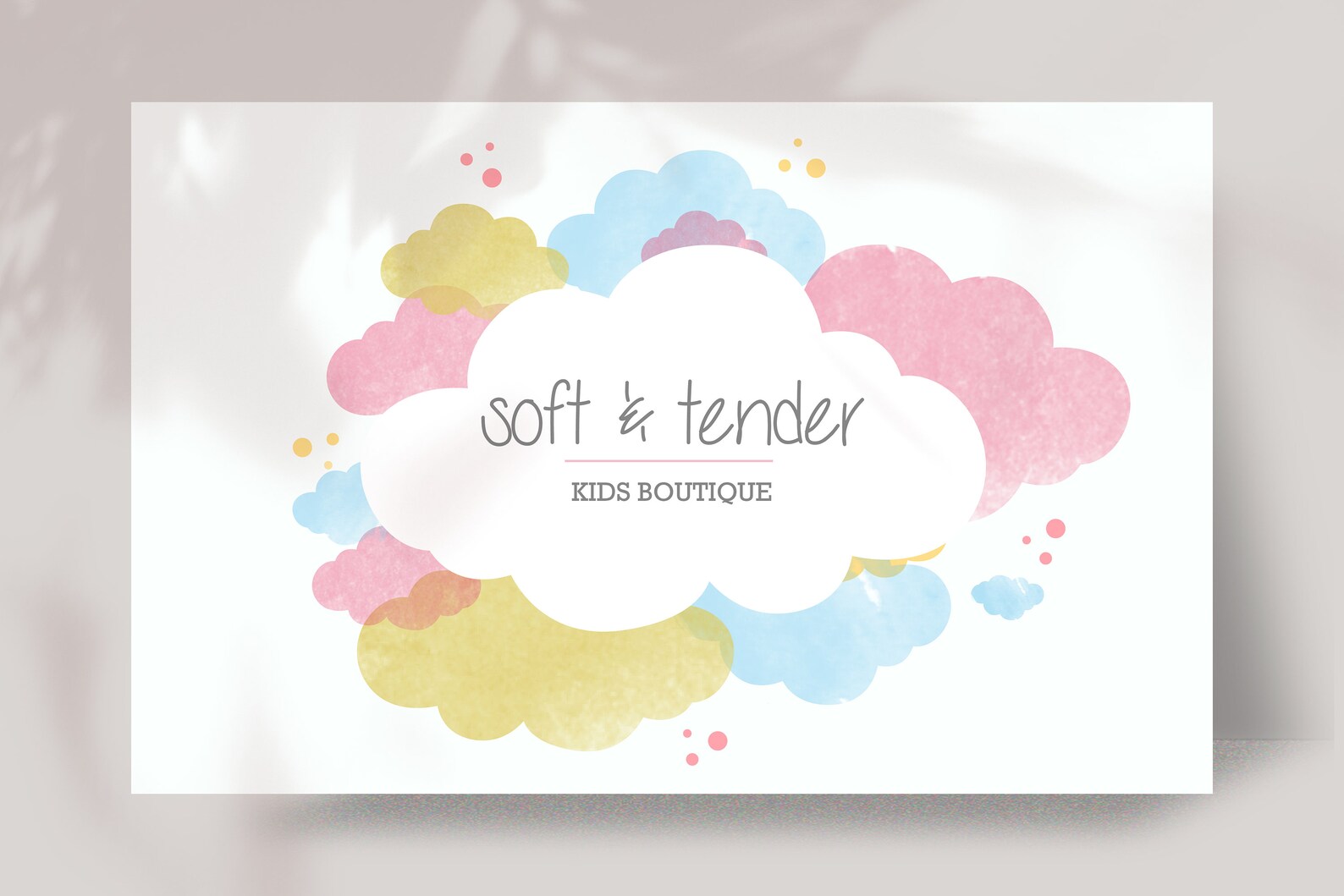 Watercolor Baby Logo Design Children Boutique Branding Cloud - Etsy