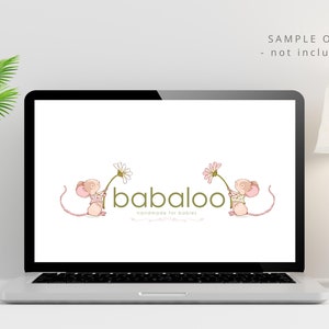 Baby Logo Design With Mice, Children Boutique Branding, Baby Business ...