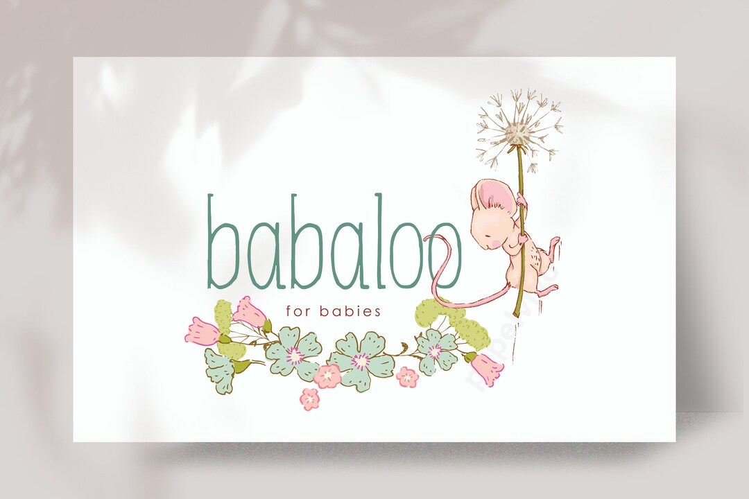 Baby Logo Design With a Mouse, Children Boutique Branding, Baby ...