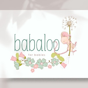 Baby Logo Design With a Mouse, Children Boutique Branding, Baby ...