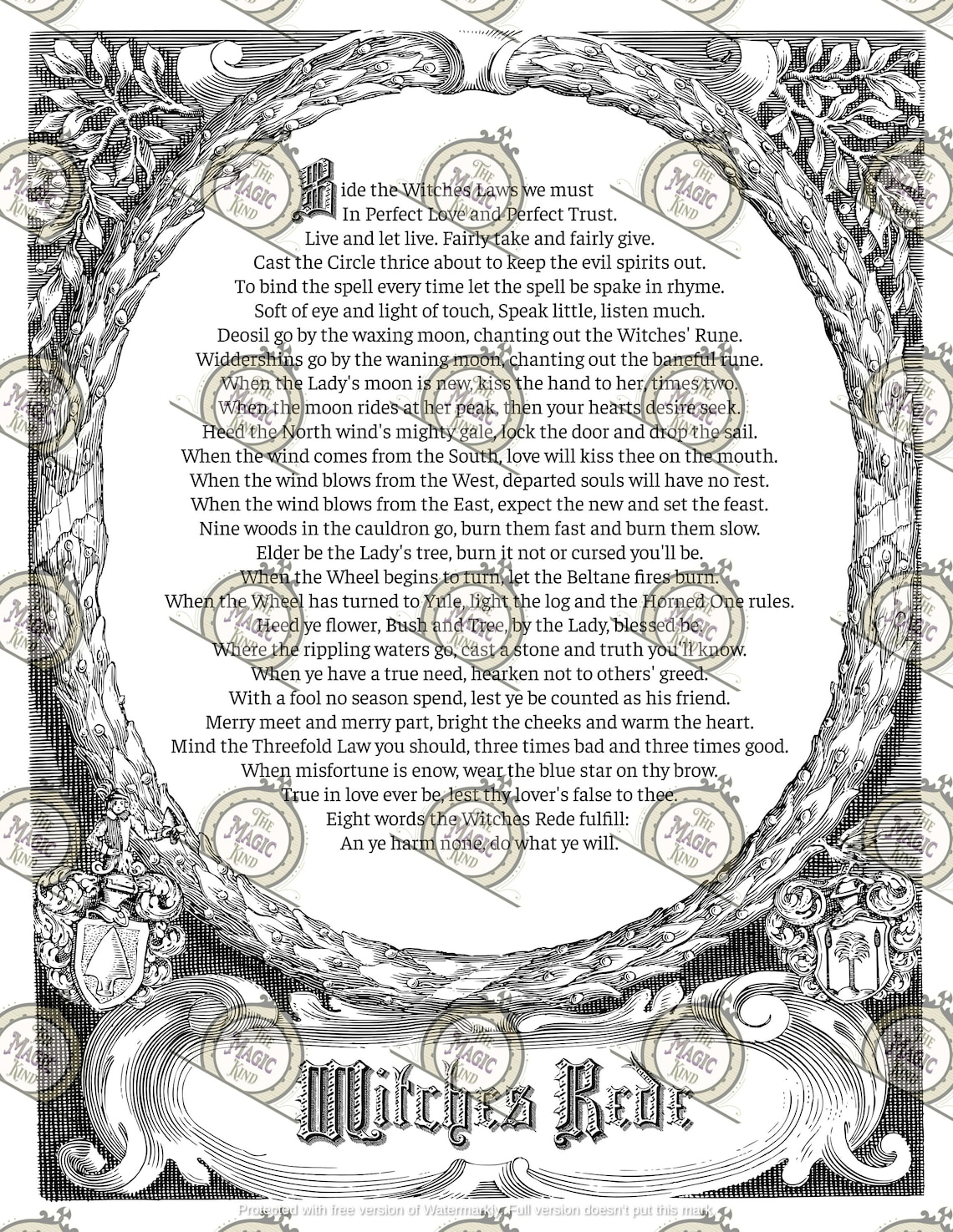 Wiccan Rede, Witches Rede, Book of Shadows, Book of Shadows Page ...