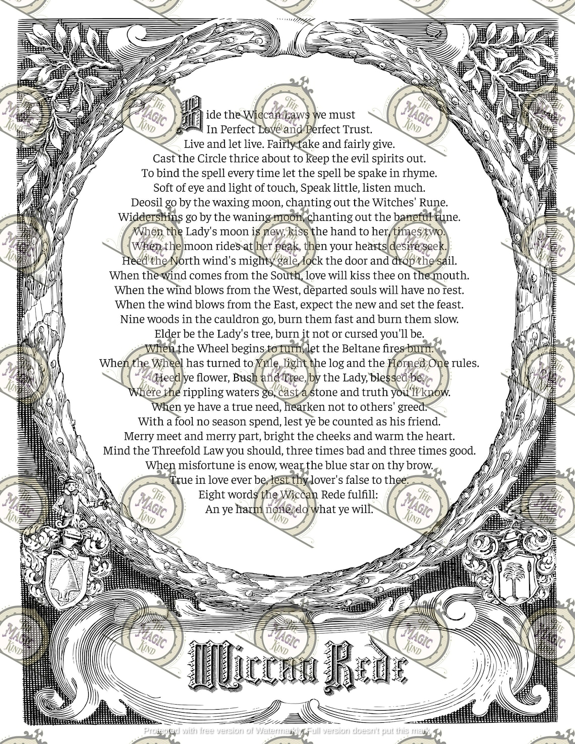 Wiccan Rede, Witches Rede, Book of Shadows, Book of Shadows Page ...