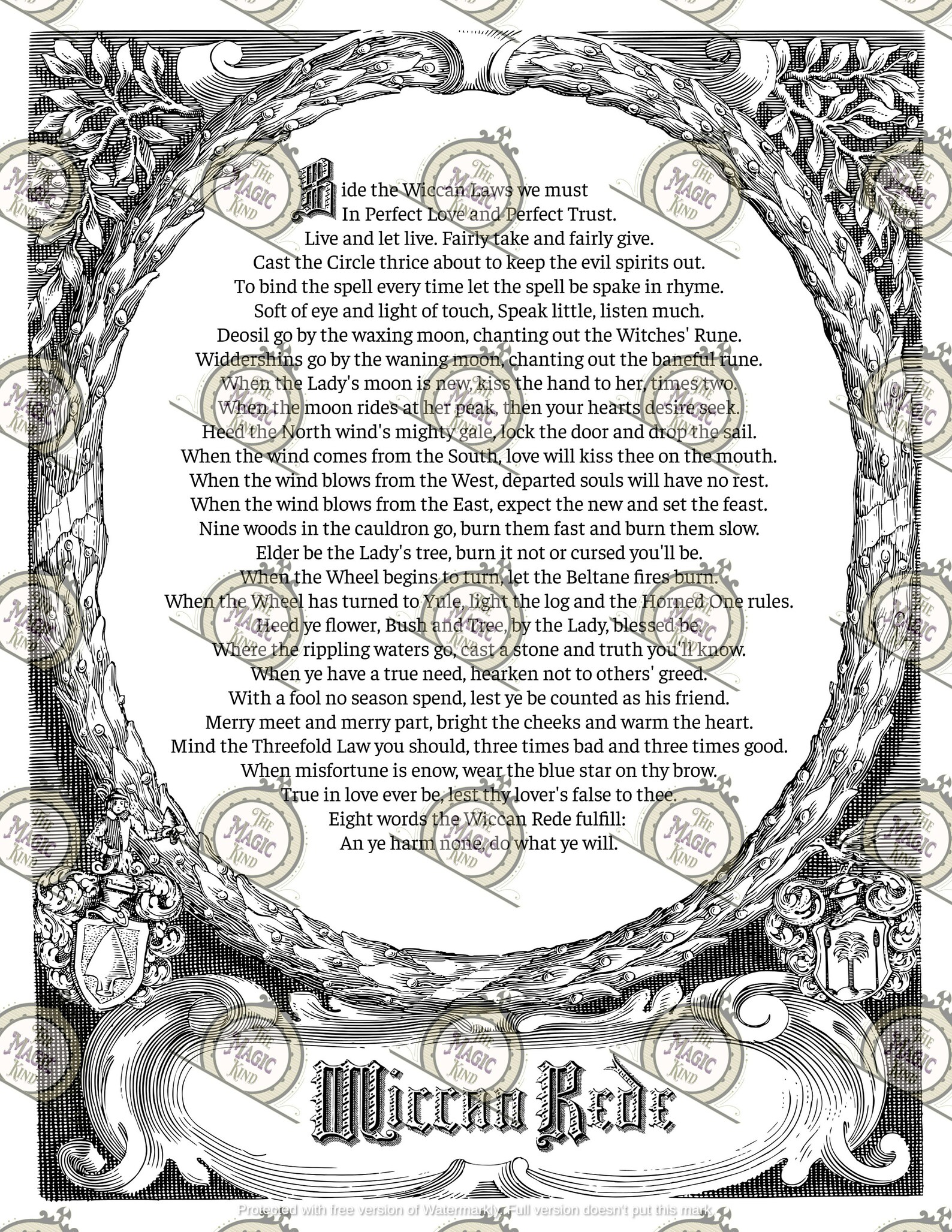 Wiccan Rede, Witches Rede, Book of Shadows, Book of Shadows Page ...