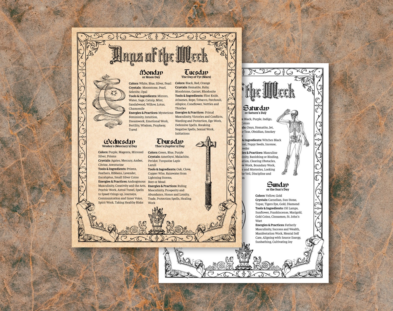 Days of the Week Meanings, Week Days Magick, Book of Shadows Page ...