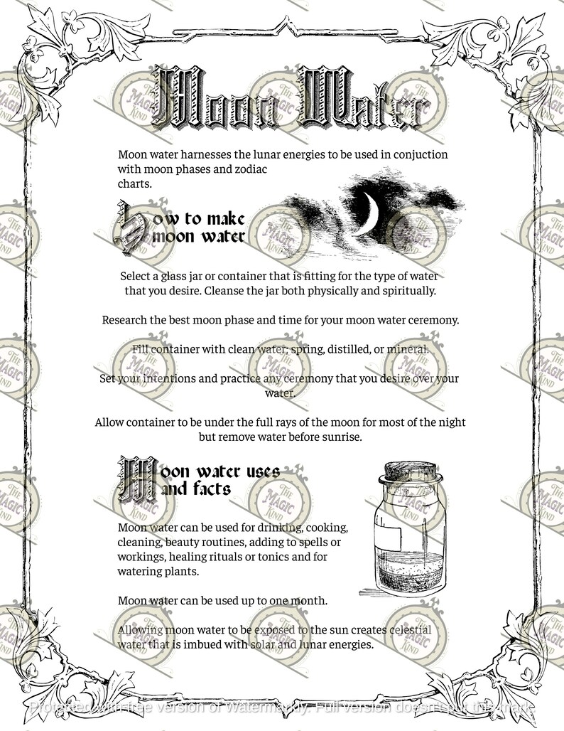 How to Make Moon Water, Moon Water Recipe, Moon Water Ritual, Book of ...