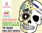 Dia De Los Muertos Mexican Skull Template to Make Your Own - Etsy