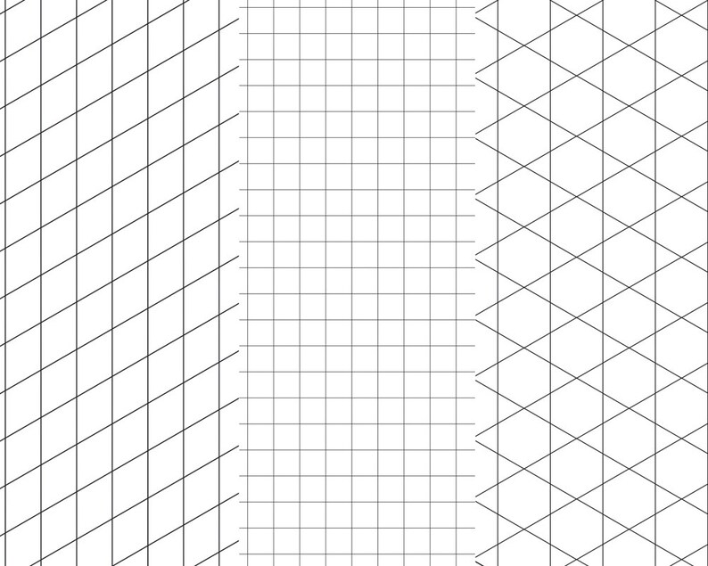 Isometric and Special Coloring Grids 12 Pages Make Your - Etsy