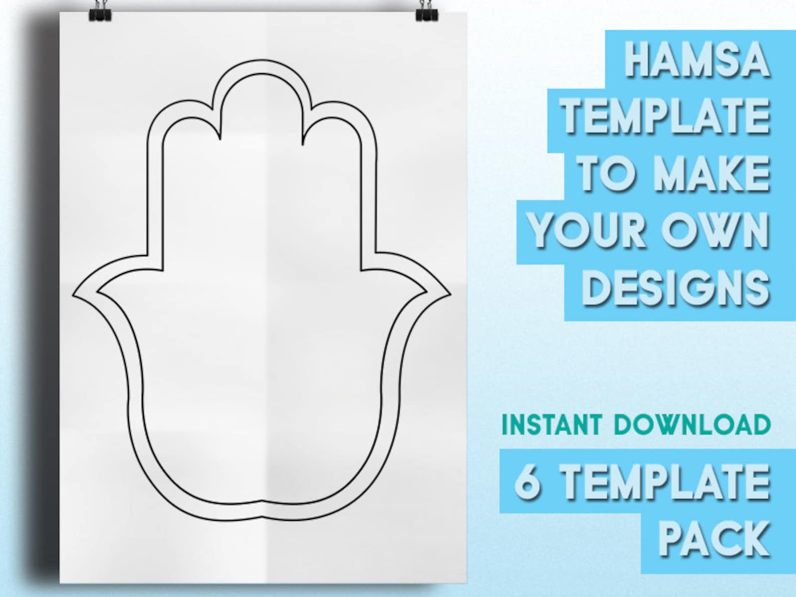 Hamsa Templates to Make Your Own Designs | 6 Beautiful Drawings ...