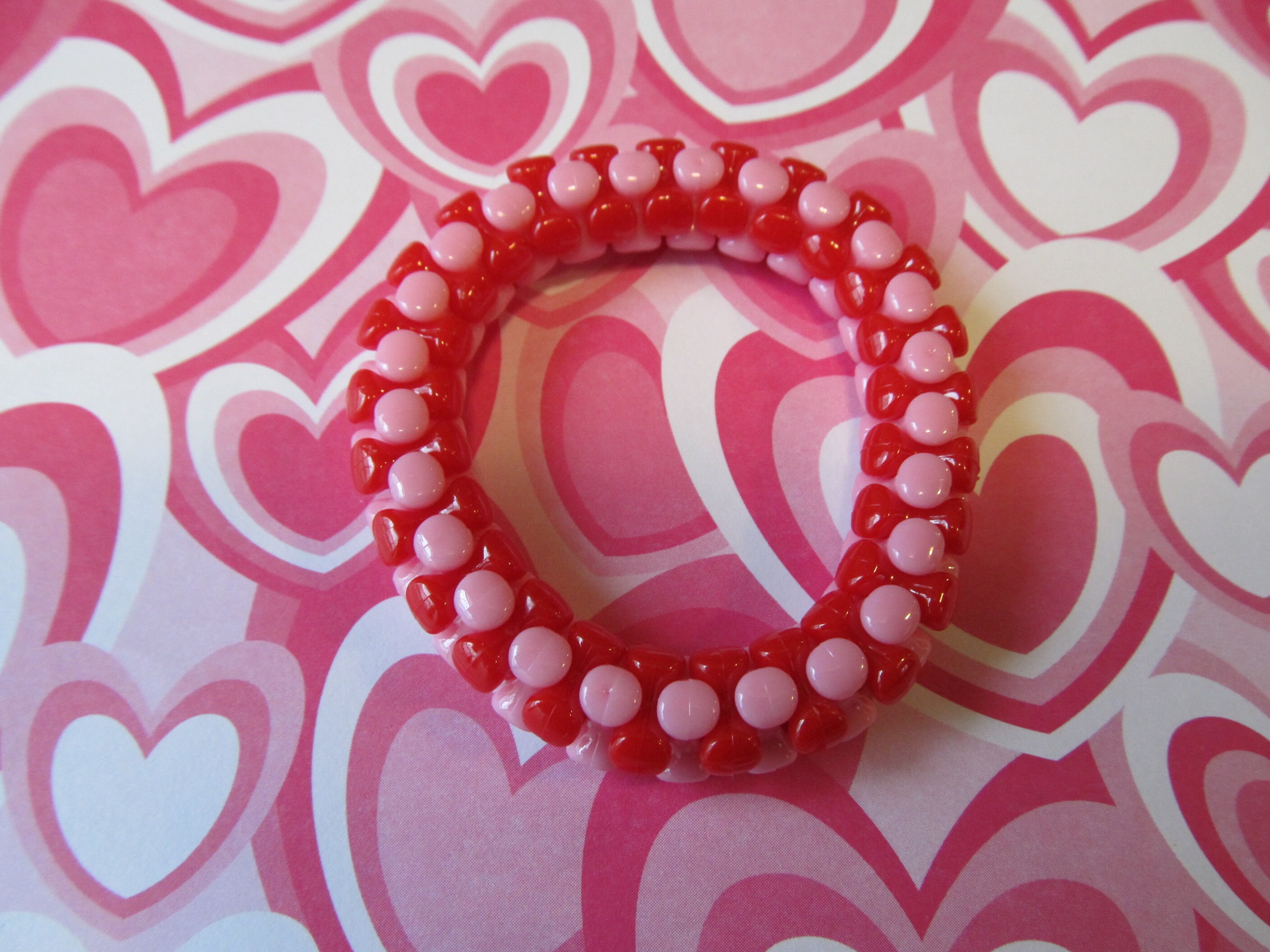 Valentine Beaded Bracelet Tri Bead Bracelet-valentine Gifts Valentine ...