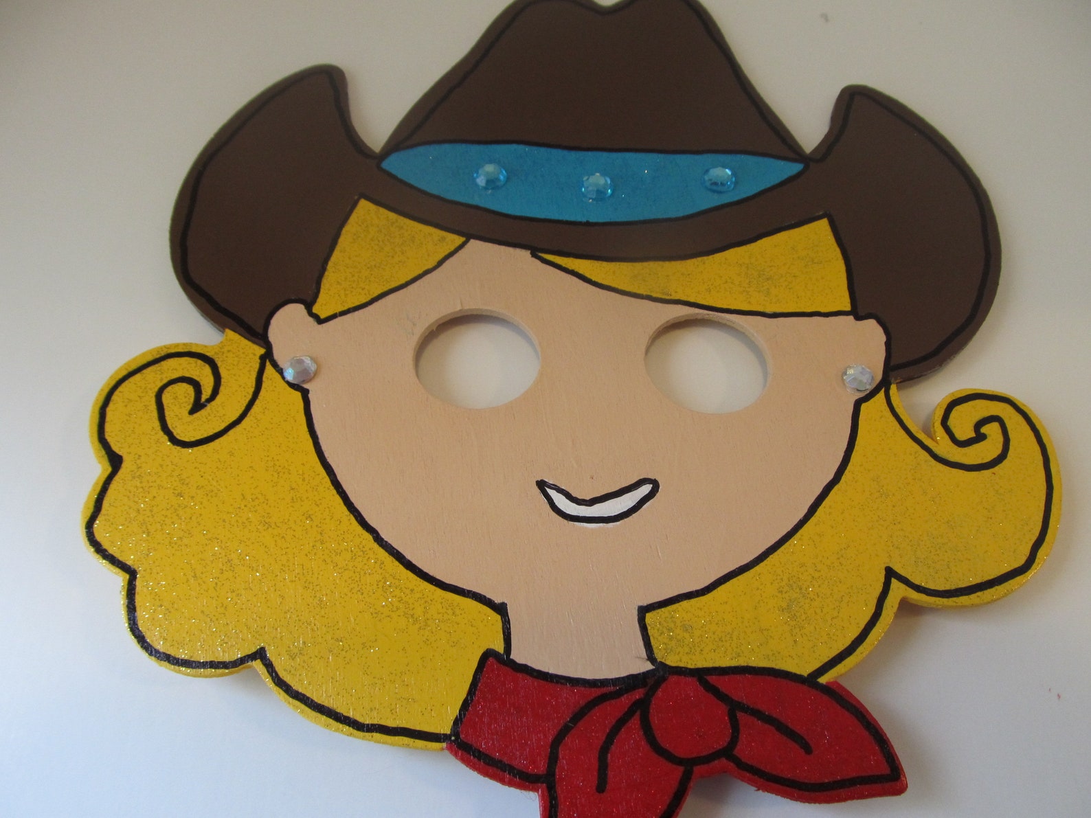 Kids Masks- Cowgirl Mask- Wood Cowgirl Mask- Children Mask- Halloween ...