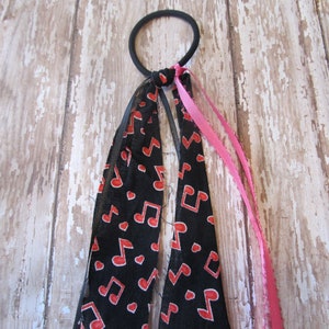 Musical Notes Hair Tie Ponytail Holder Hair Accessories Girls Hair Ties ...