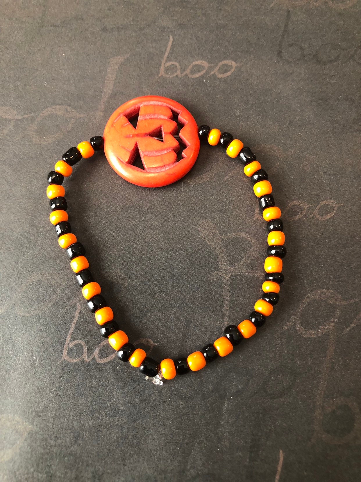 Pumpkin Bracelet-Halloween Bracelets-Beaded | Etsy