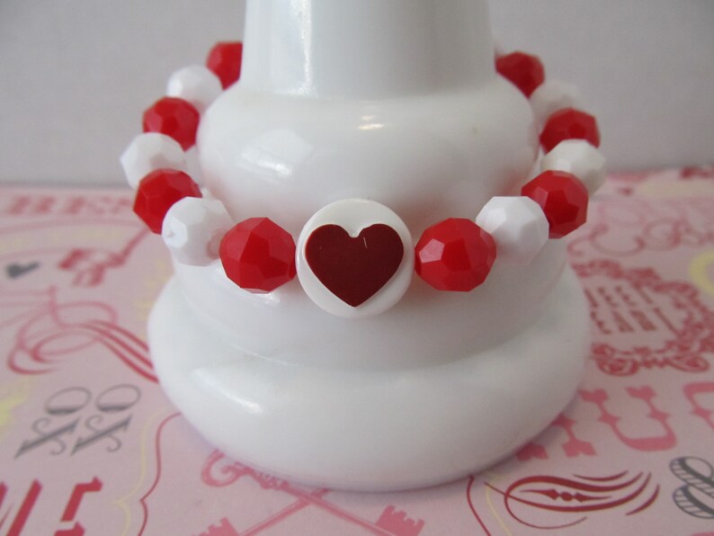 Valentine Bracelet Heart Bracelet Beaded Bracelet Valentine - Etsy
