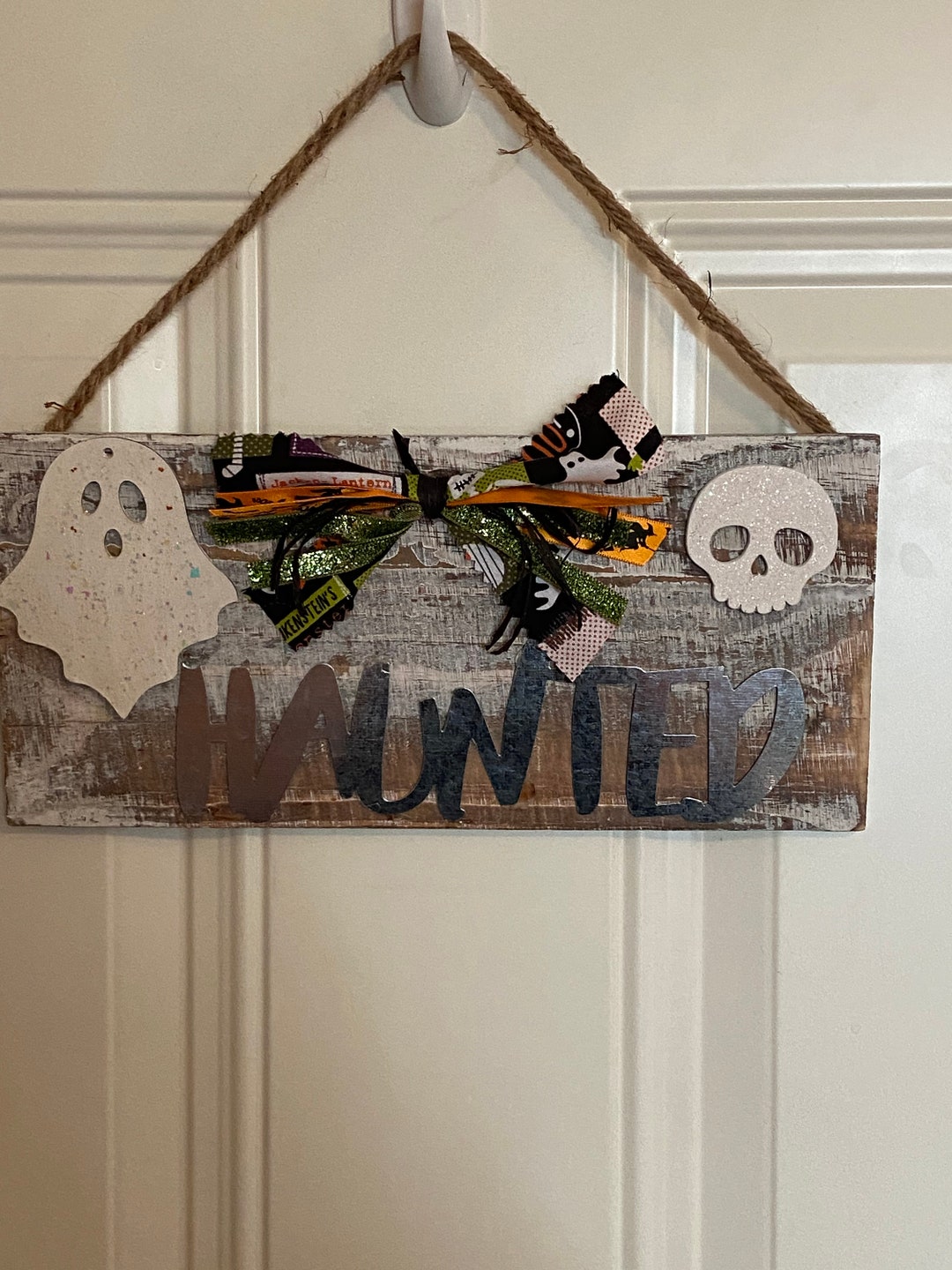 Halloween Haunted Sign Haunted Wall Hanging Halloween Wood Decor ...