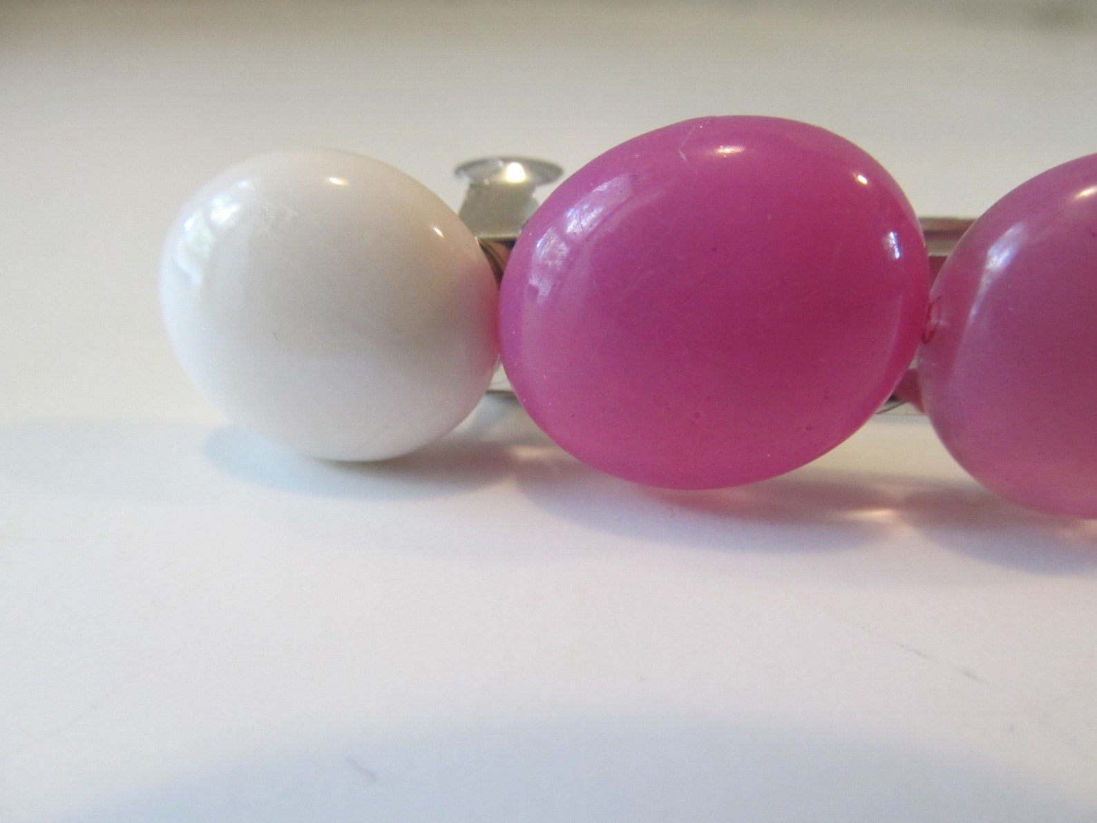 Pink White Pebble Barrette Pebble Hair Clip-marble Barrette Marble Hair ...