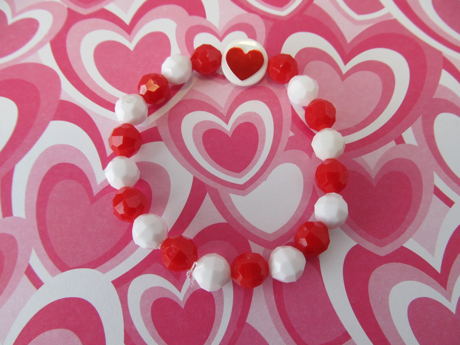 Valentine Bracelet-heart Bracelet-beaded Bracelet-valentine - Etsy