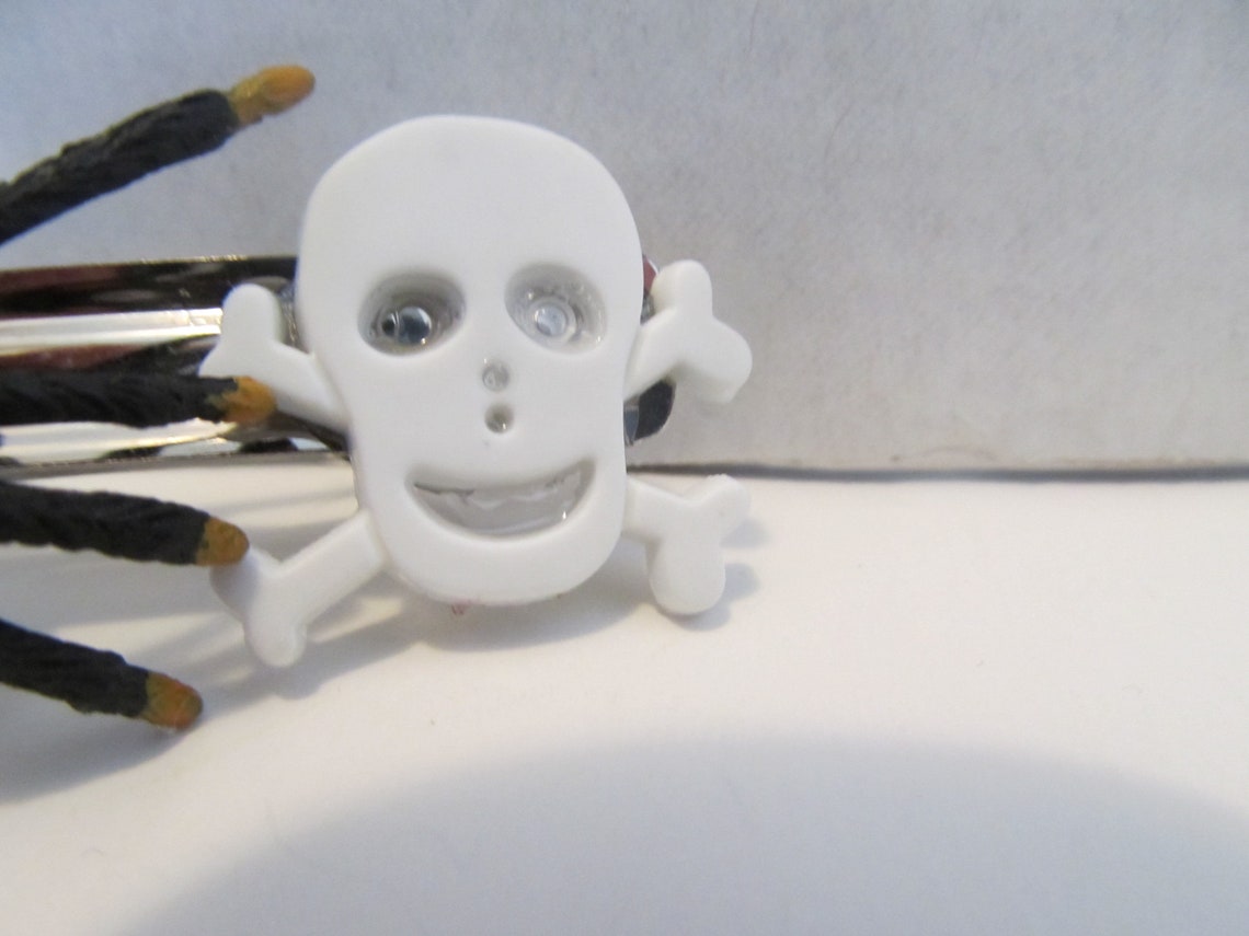 Halloween Barrette-skull Barrette-spider Barrette-halloween | Etsy