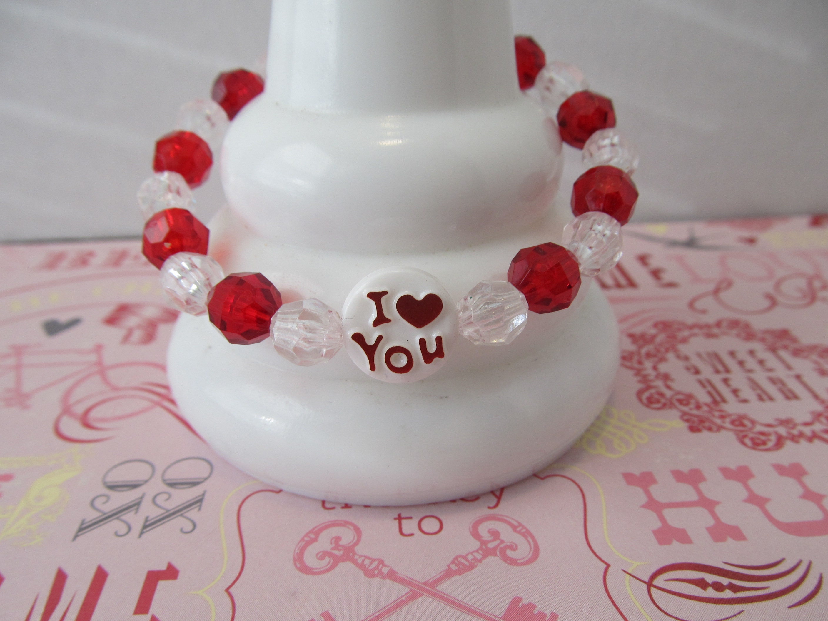 Valentine Bracelet I Love You Bracelet Beaded Bracelet Bracelets for ...