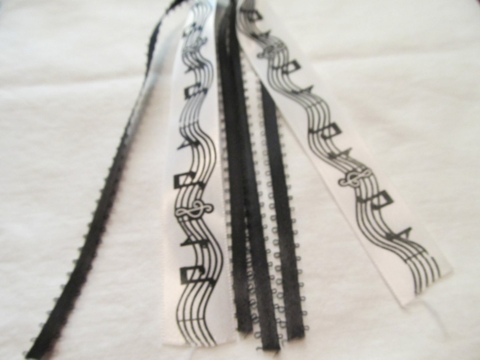 Musical Notes Ribbon Ponytail Holder-hair Tie-birthday - Etsy
