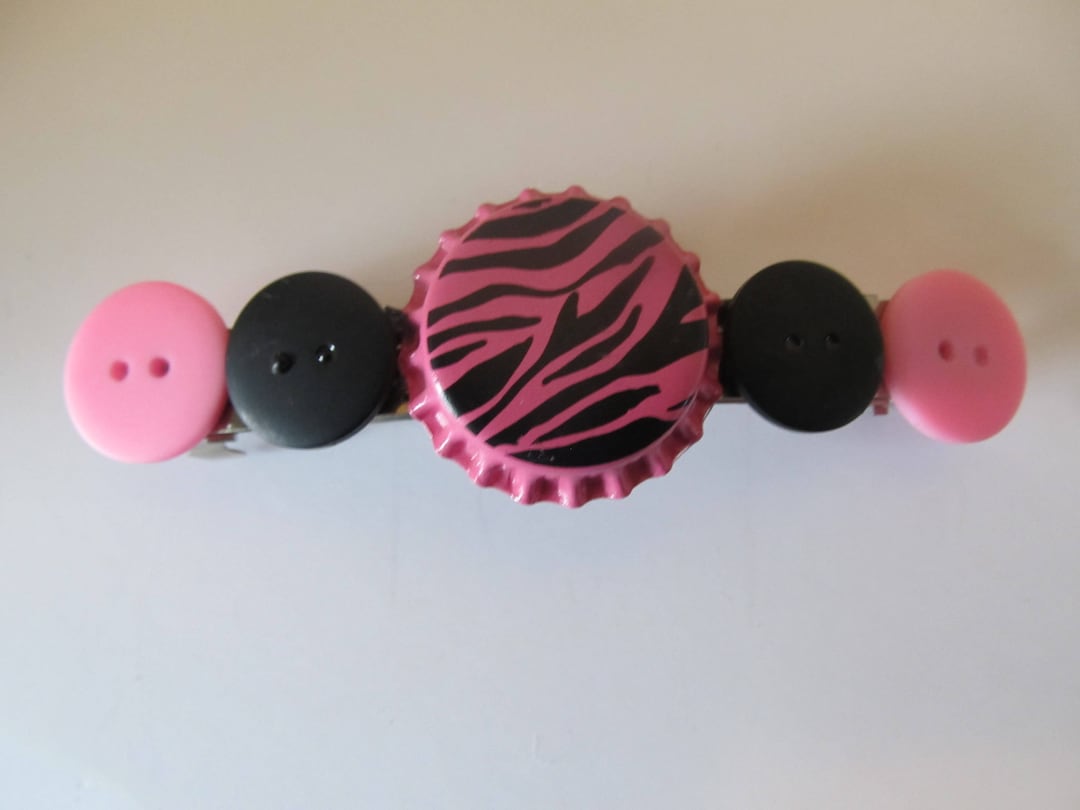 Zebra Bottle Cap Barrette- Birthday Gift- Hair Accessories- Barrettes ...