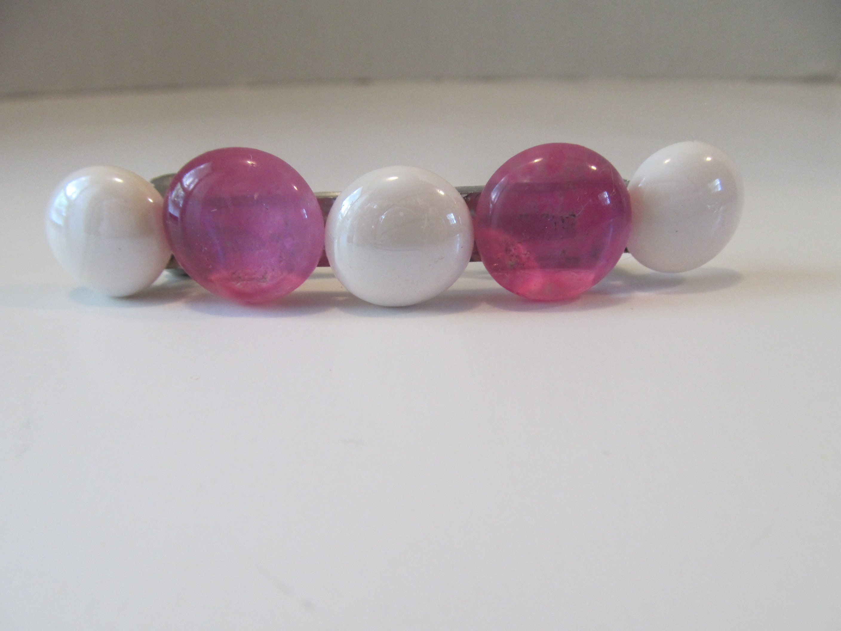 Pink and White Pebble Barrette Pebble Hair Clip Marble Barrette Marble ...