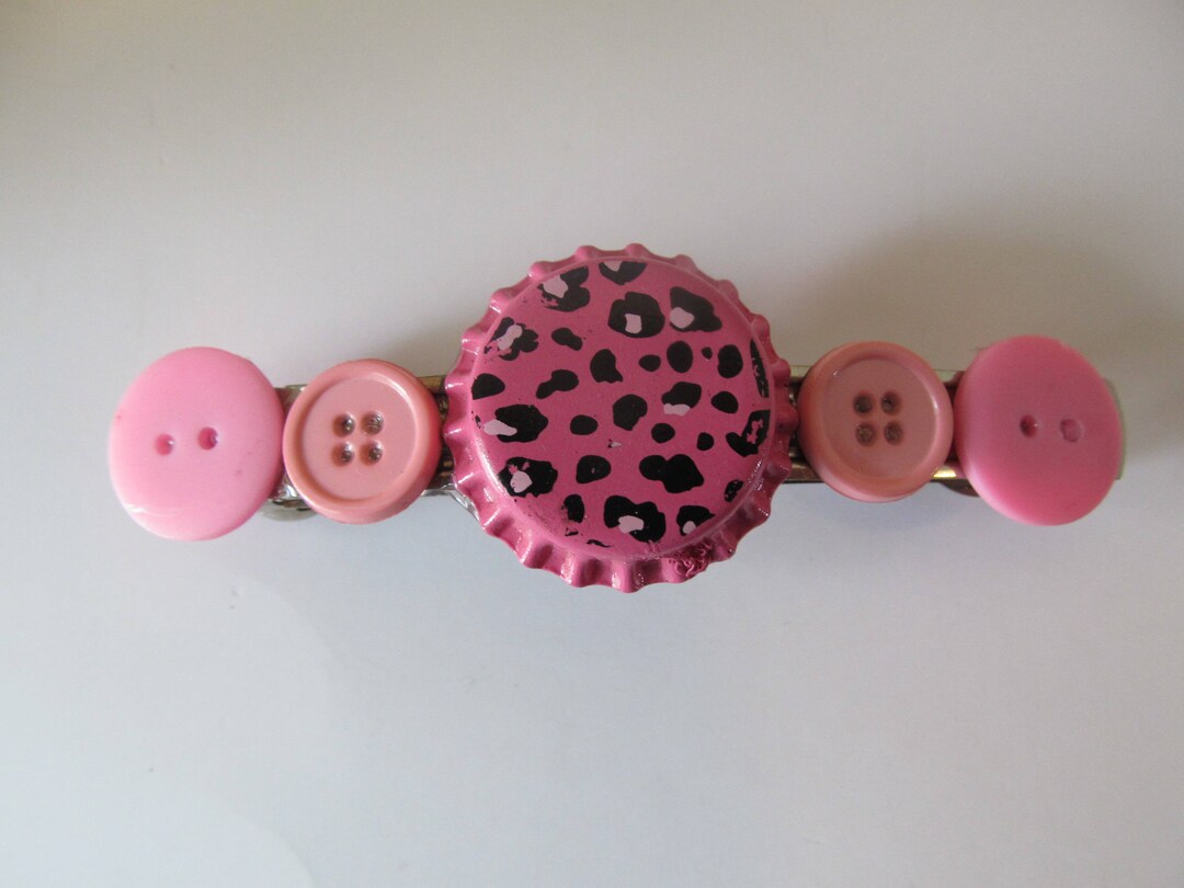 Cheetah Bottle Cap Barrette- Birthday Gift- Hair Accessories- Barrettes ...