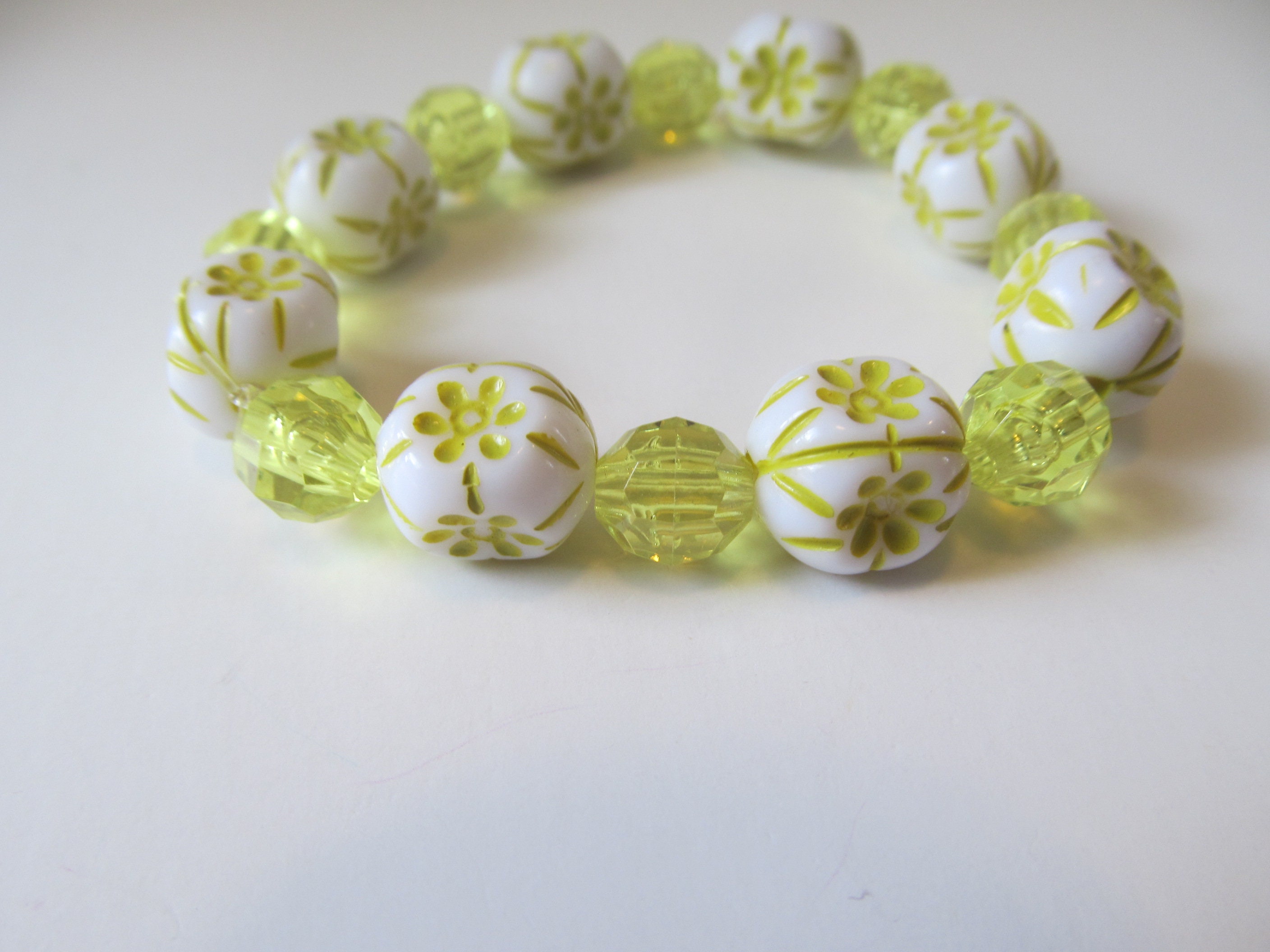 Yellow Flower Bracelet- Beaded Bracelet- Girls Bracelet- Kids Bracelet ...