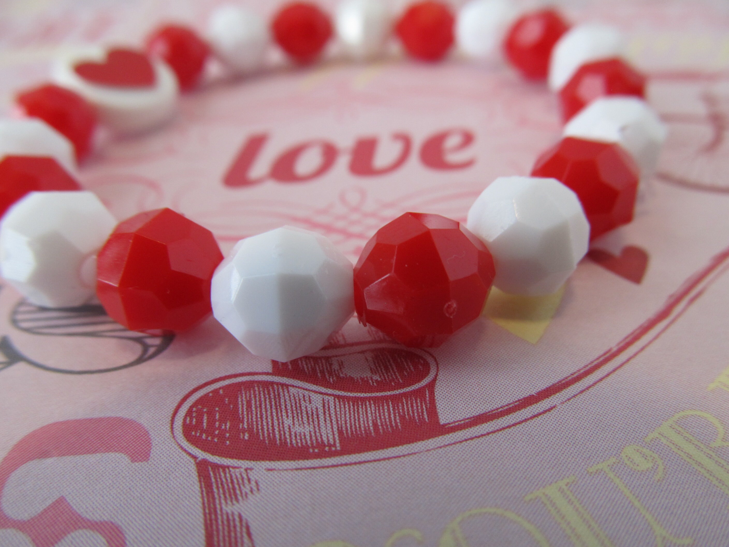 Valentine Bracelet Heart Bracelet Beaded Bracelet Valentine - Etsy
