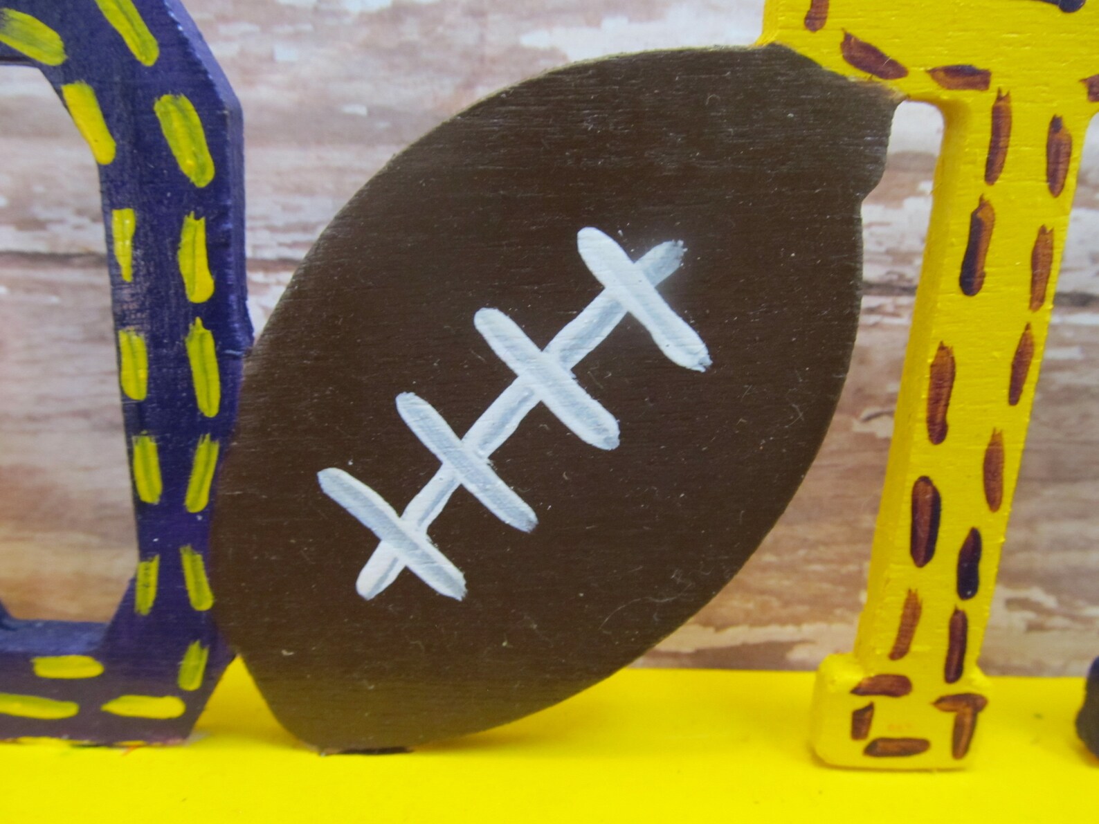 Purple and Gold Go Team Sign Football Sign-table Decor Shelf - Etsy