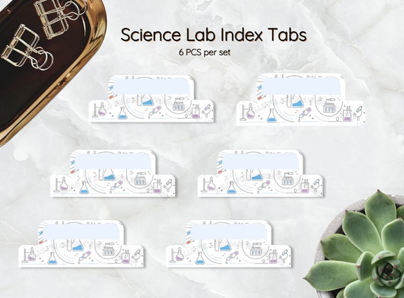Science Lab Divider Tabs Index Tabs for Binder Planner | Etsy