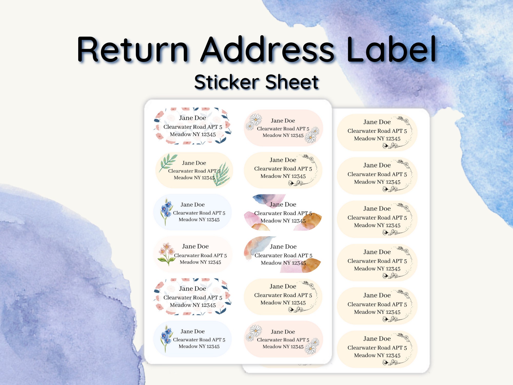 Personalized Return Address Label Sticker Aesthetic Designs | Etsy