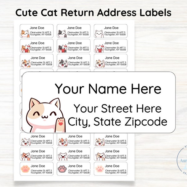 Cartoon Return Address Labels - Etsy