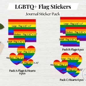 LGBTQ+ Pride Flag Stickers | Laptop Sticker | Journal Sticker Pack ...