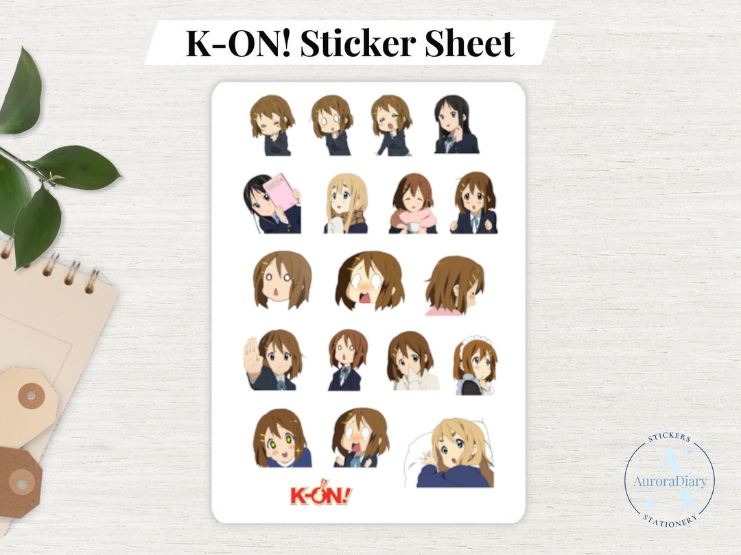Japanese Anime K-ON! Sticker Sheet | Journal Sticker Anime Manga ...