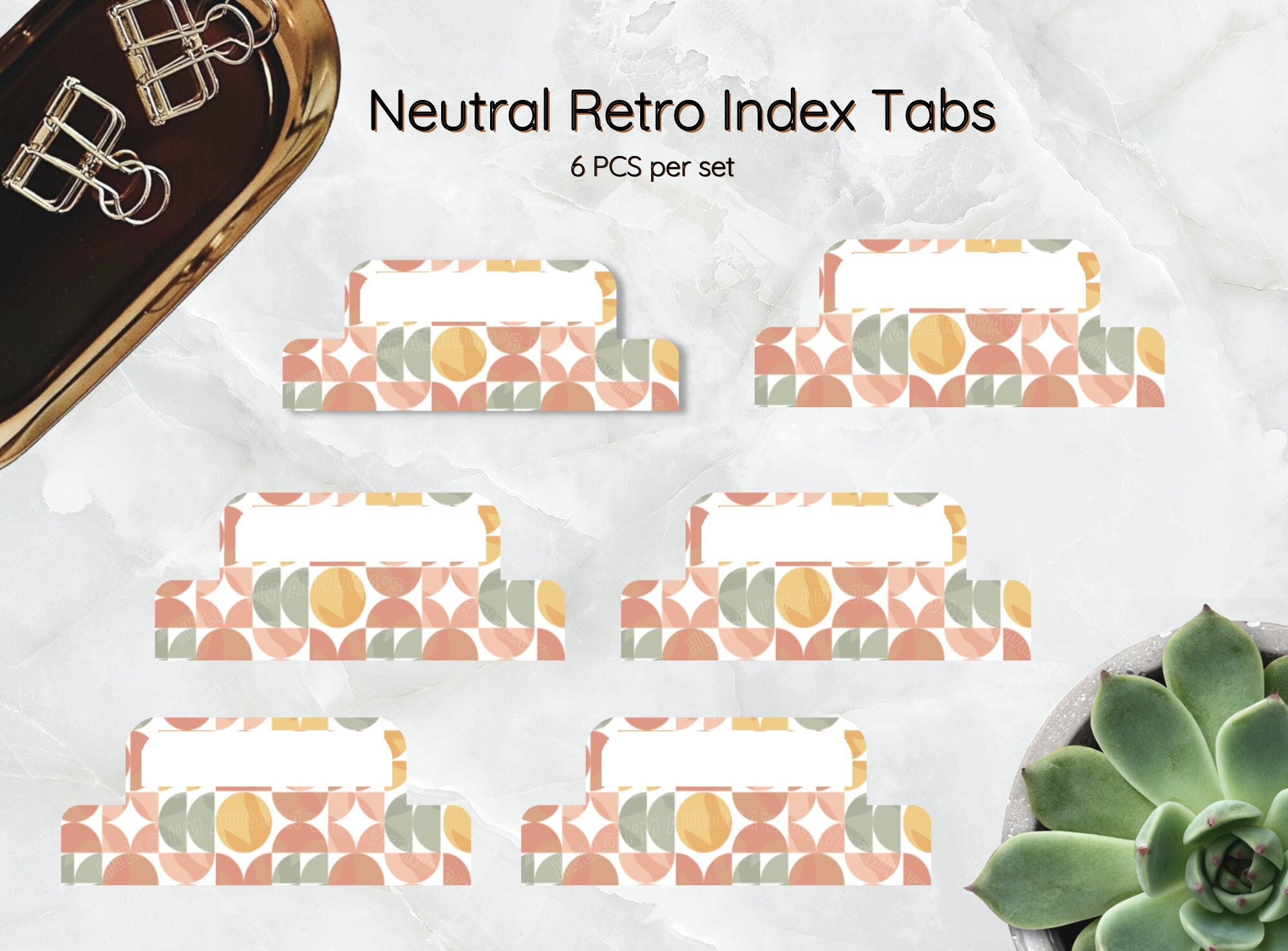 Neutral Color Geometric Divider Tabs Index Tabs for Binder - Etsy