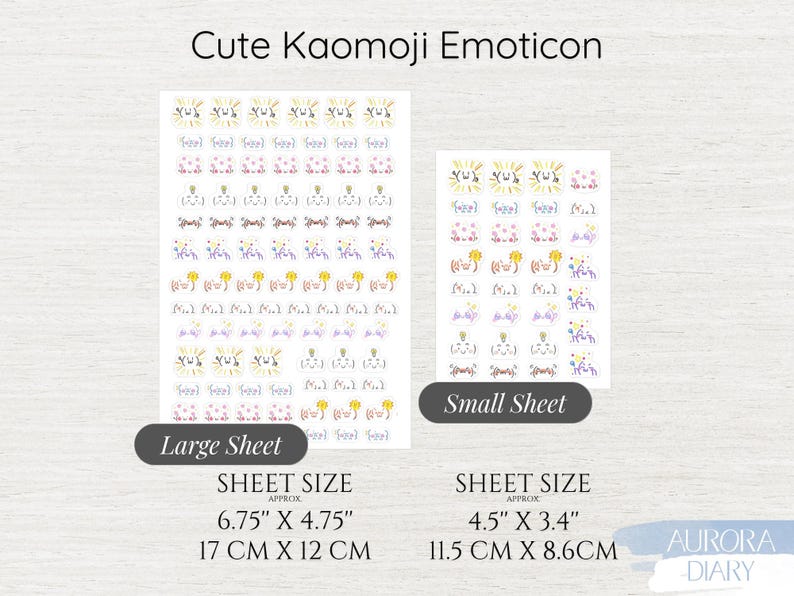 Cute Kaomoji Emoticon Sticker Sheet | Colorful Japanese Emoji Journal ...