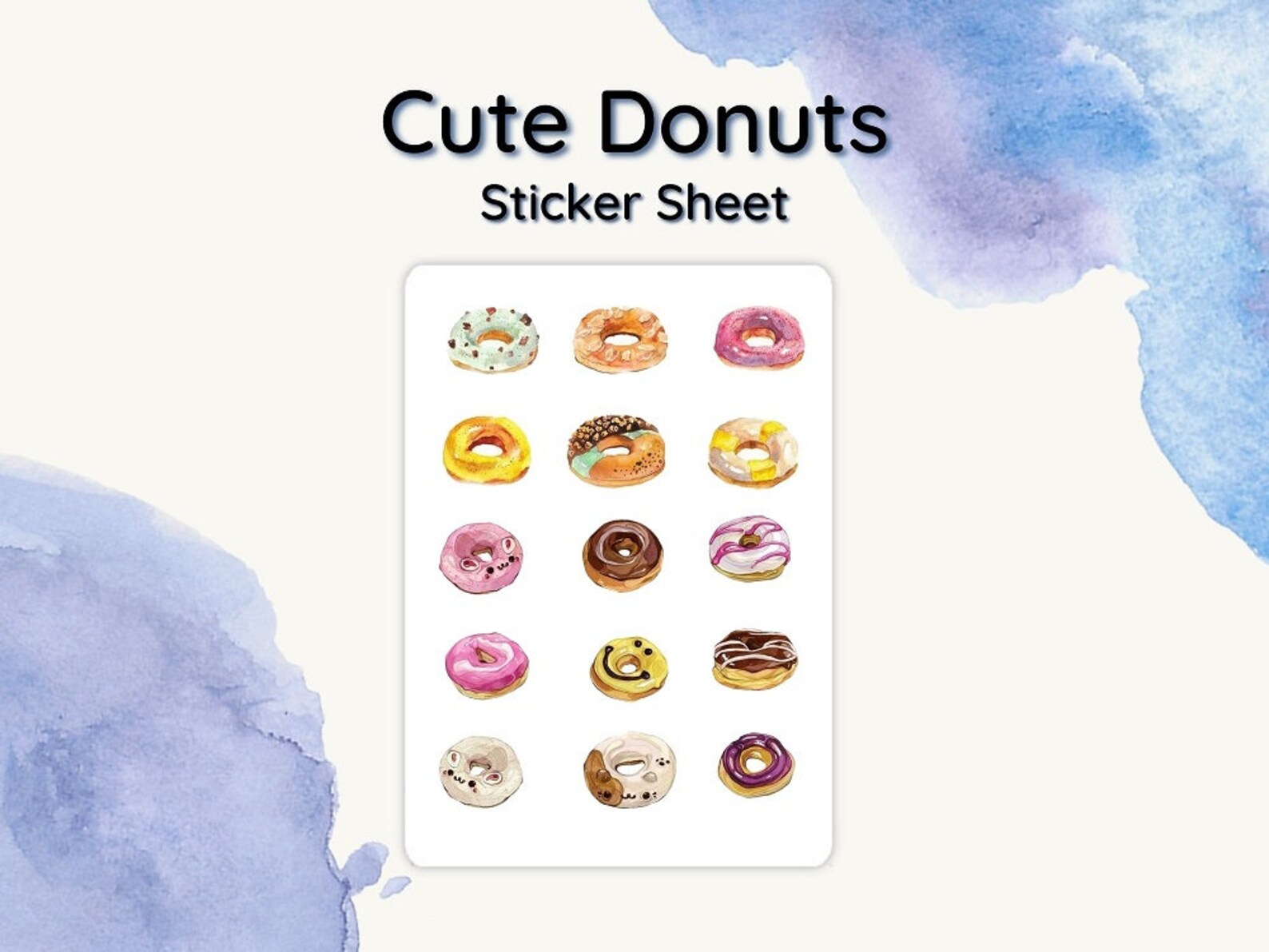 Cute Donuts Sticker Sheet Aesthetic Laptop Planer - Etsy UK