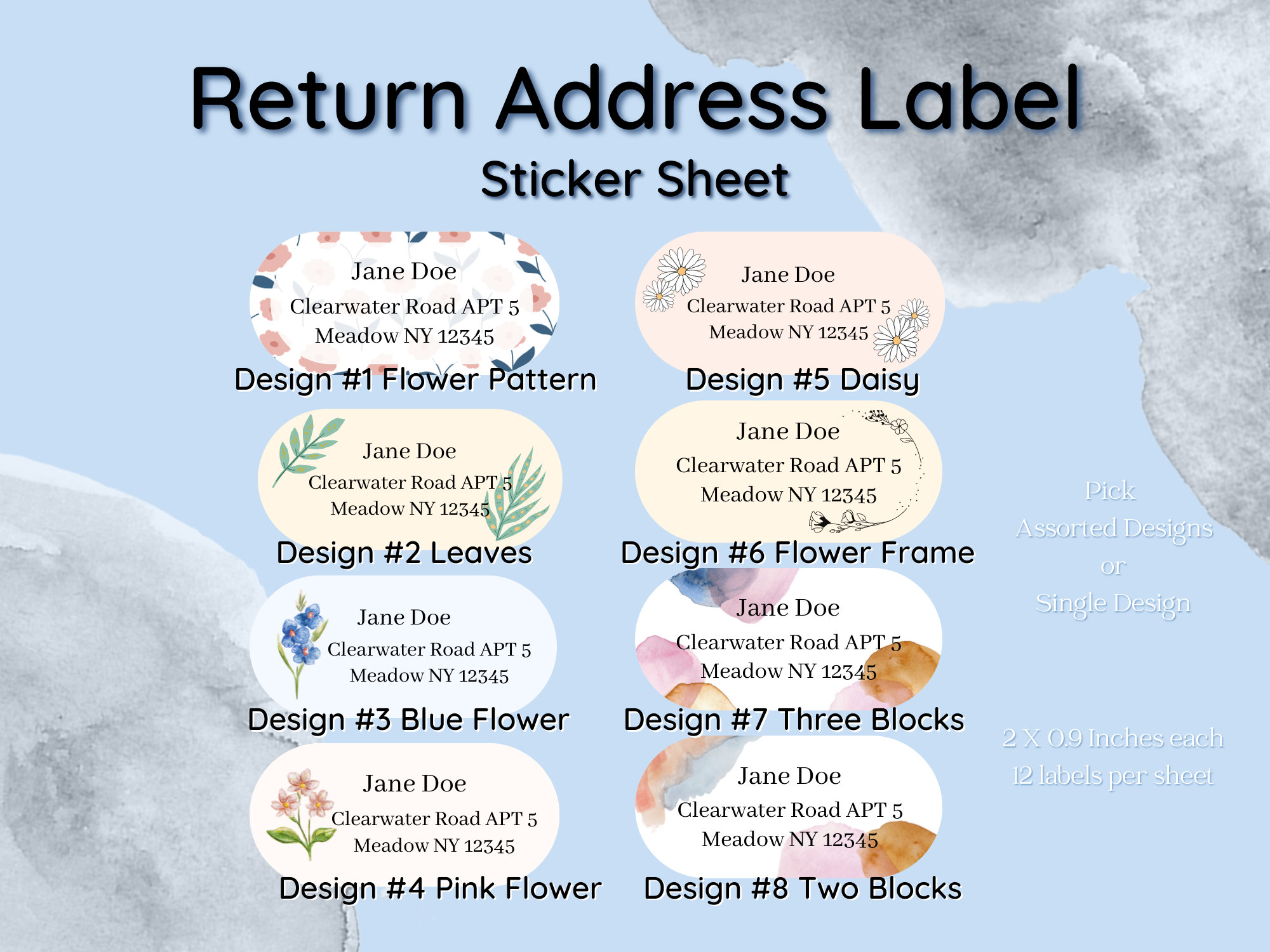 Personalized Return Address Label Sticker Aesthetic Designs | Etsy