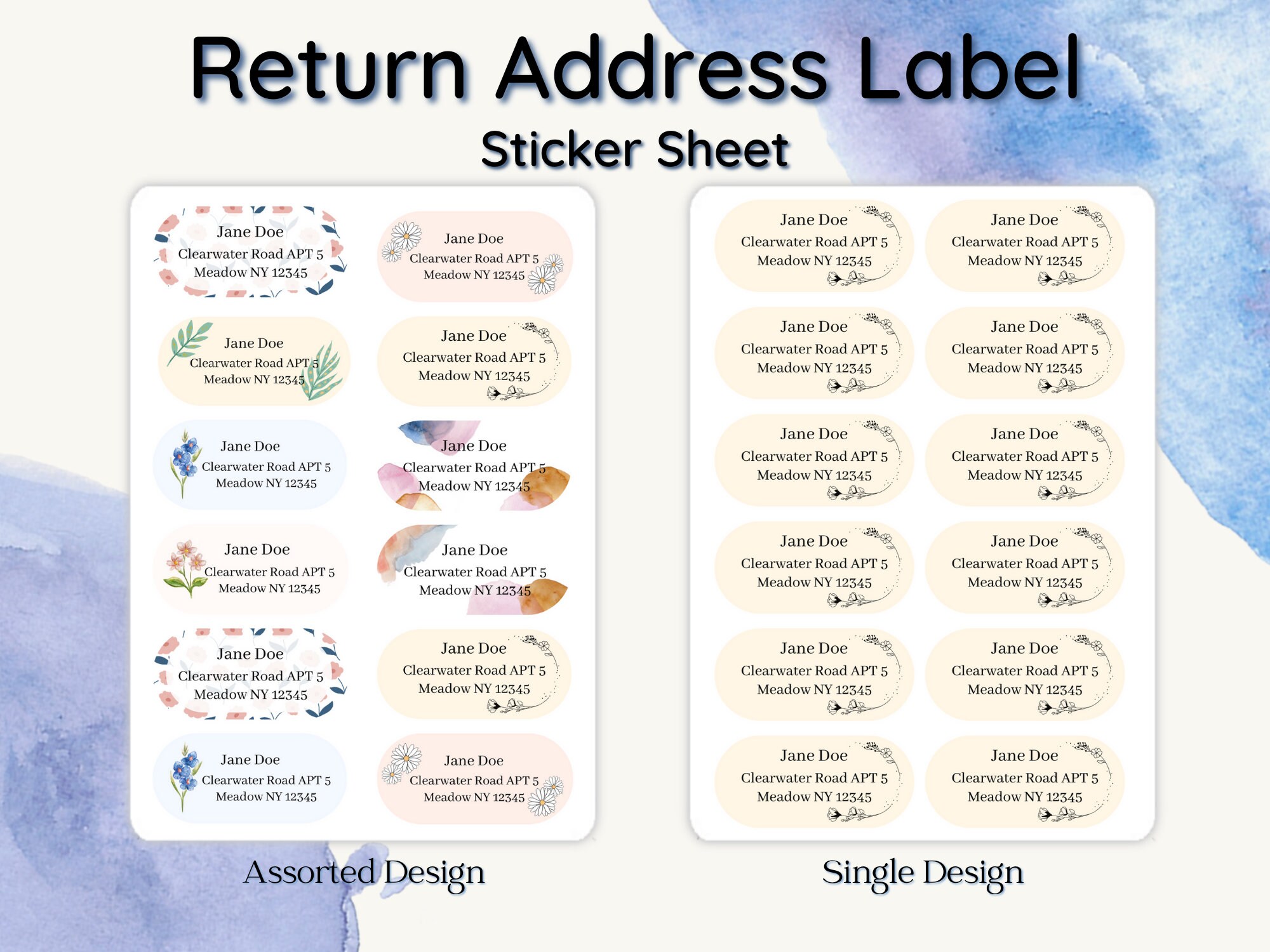 Personalized Return Address Label Sticker Aesthetic Designs | Etsy